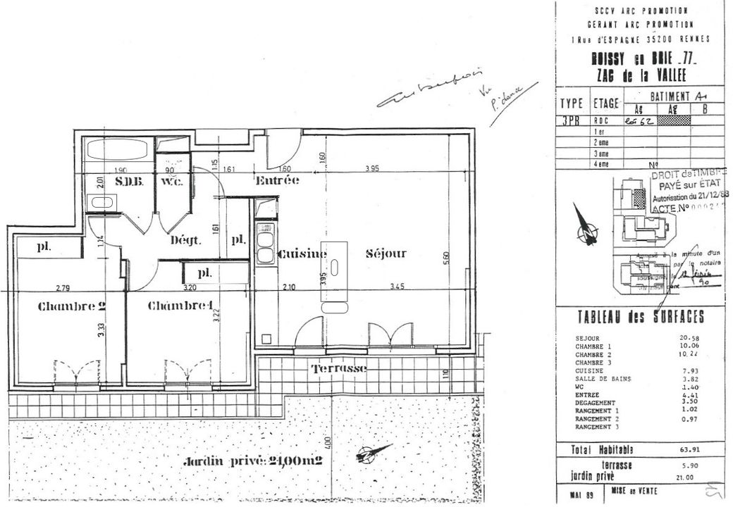 Location appartement à Roissy-en-Brie - 1200 € - 64 m²